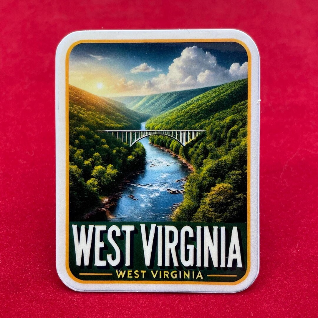 West Virginia, Stickers, Weatherproof Sticker, Travel Journal, Suitcase ...