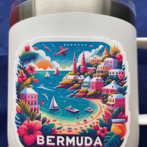 Bermuda | Bermuda Travel | Caribbean | Waterproof Sticker | Vintage ...