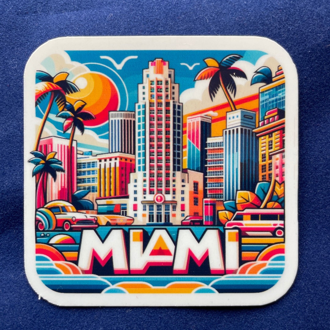 Miami Miami Travel Waterproof Sticker Travel Sticker Journal Sticker ...