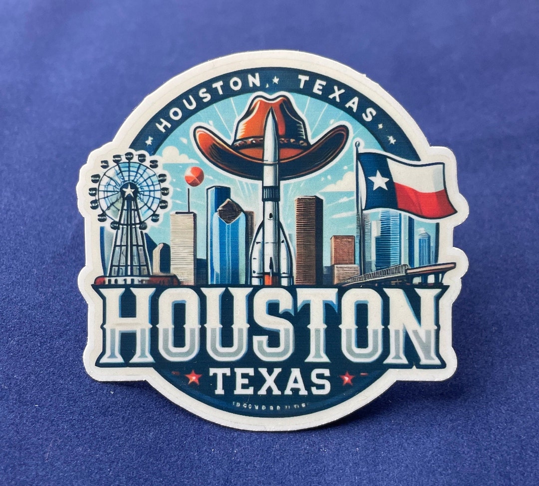 Houston, Texas, Stickers, Weatherproof Sticker, Travel Journal ...