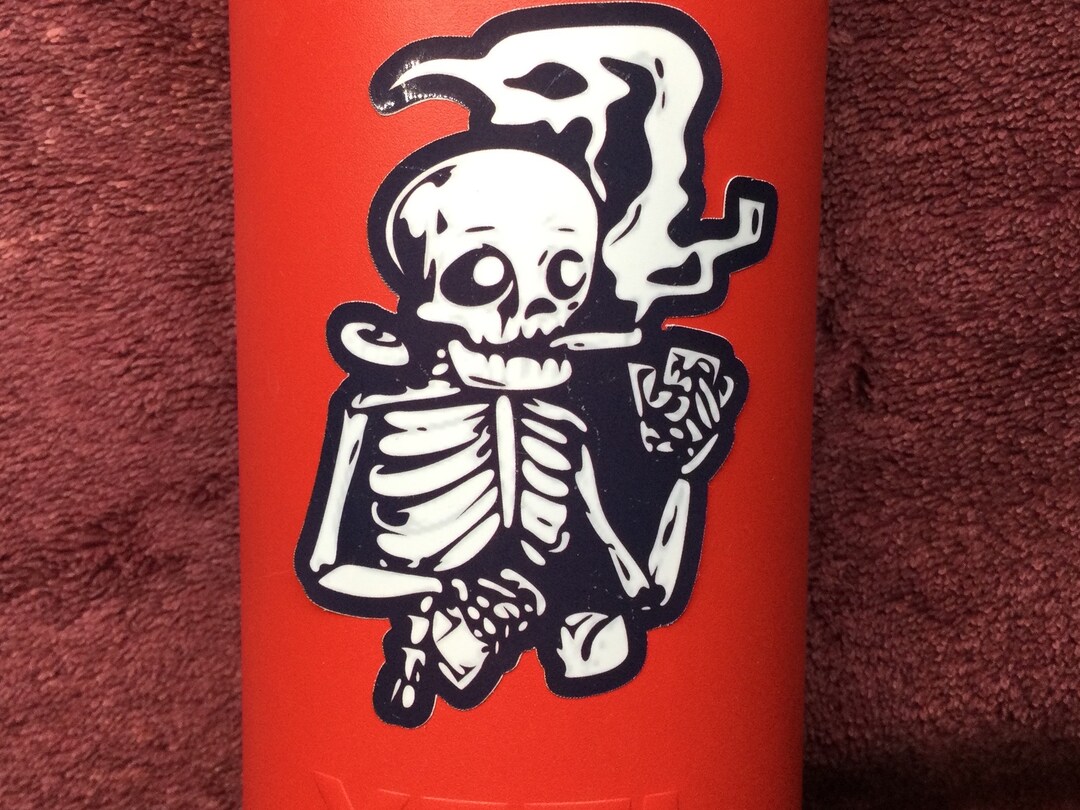 Skeleton Poker Night Sticker Funny Poker Sticker, Waterproof Vinyl ...