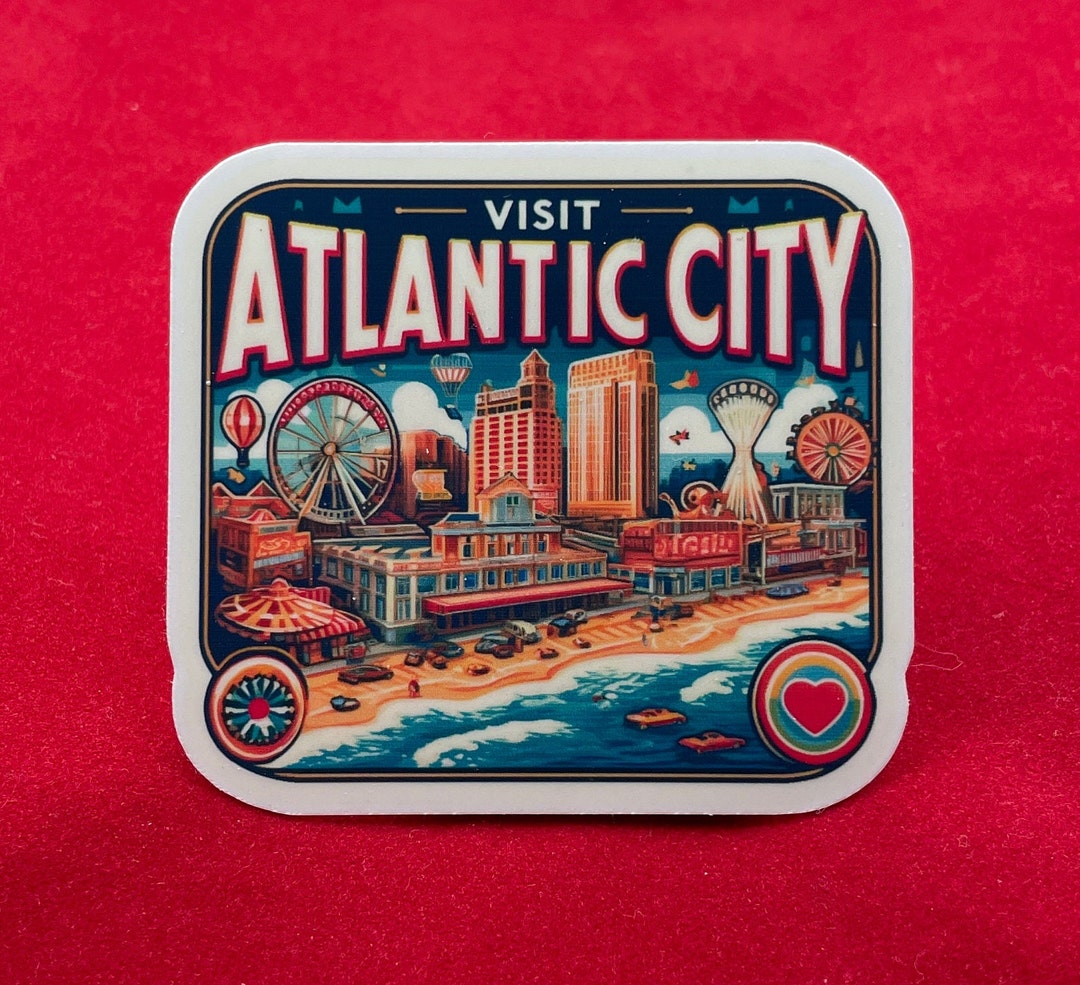 Atlantic City, Stickers, Weatherproof Sticker, Travel Journal, Suitcase ...