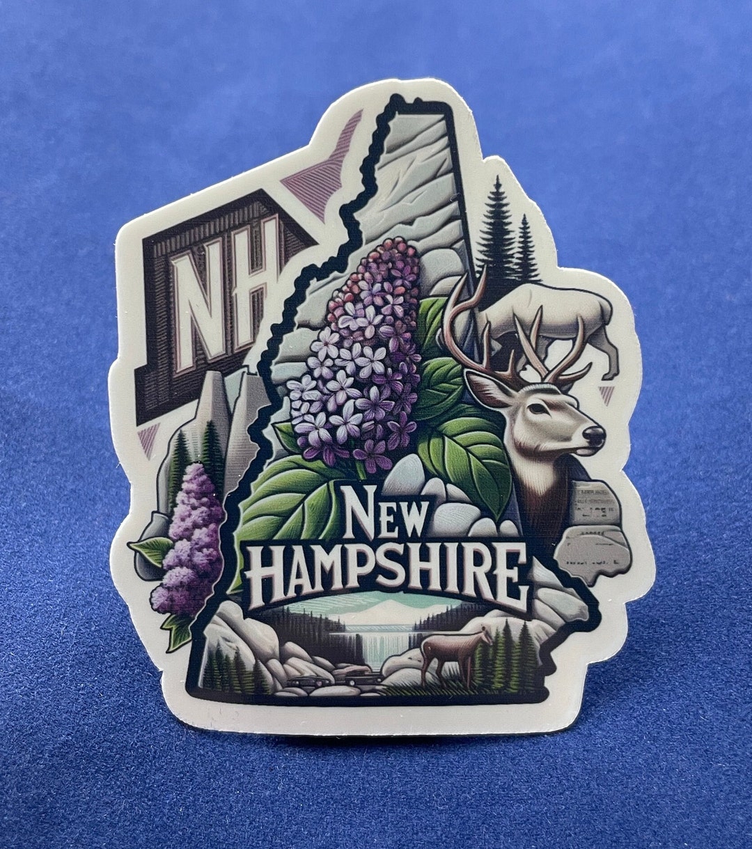 New Hampshire, Stickers, Weatherproof Sticker, Travel Journal, Suitcase ...