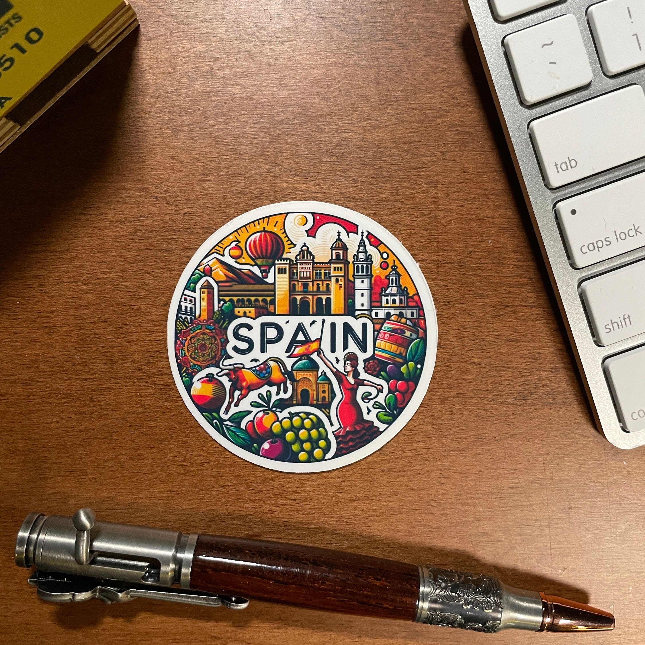 Spain, Stickers, Weatherproof Sticker, Travel Journal, Suitcase Sticker ...