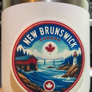 New Brunswick, Canada, Stickers, Weatherproof Sticker, Travel Journal ...