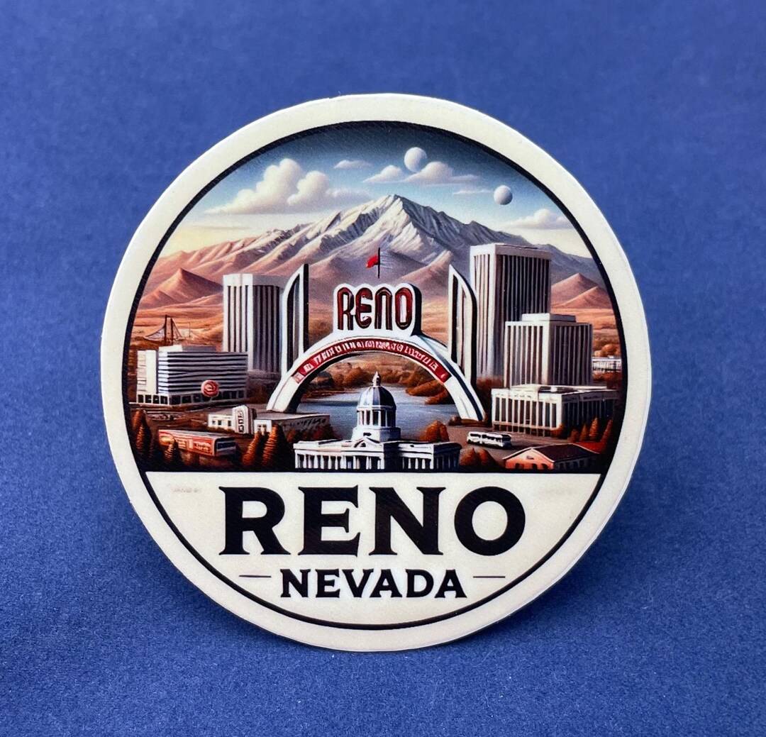 Reno, Nevada, Stickers, Weatherproof Sticker, Travel Journal, Suitcase ...