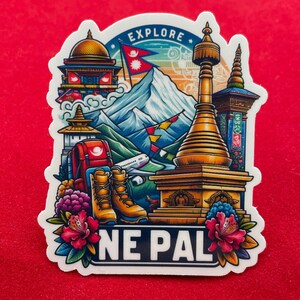 Nepal, Stickers, Weatherproof Sticker, Travel Journal, Suitcase Sticker ...