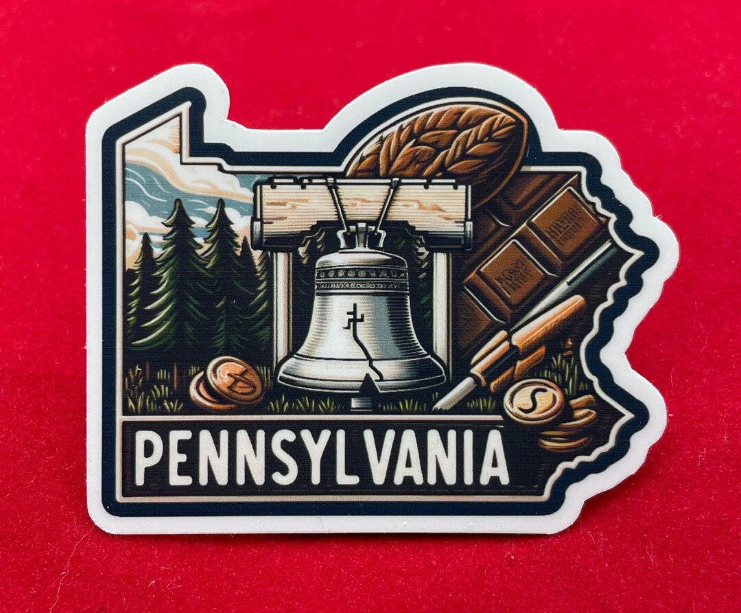 Pennsylvania, Stickers, Weatherproof Sticker, Travel Journal, Suitcase ...