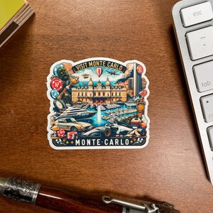 Monte Carlo, Monaco, Stickers, Weatherproof Sticker, Travel Journal ...
