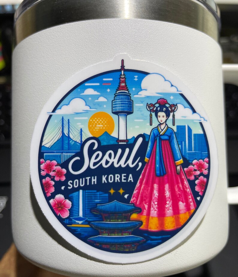 Seoul, South Korea, Stickers, Weatherproof Sticker, Travel Journal ...