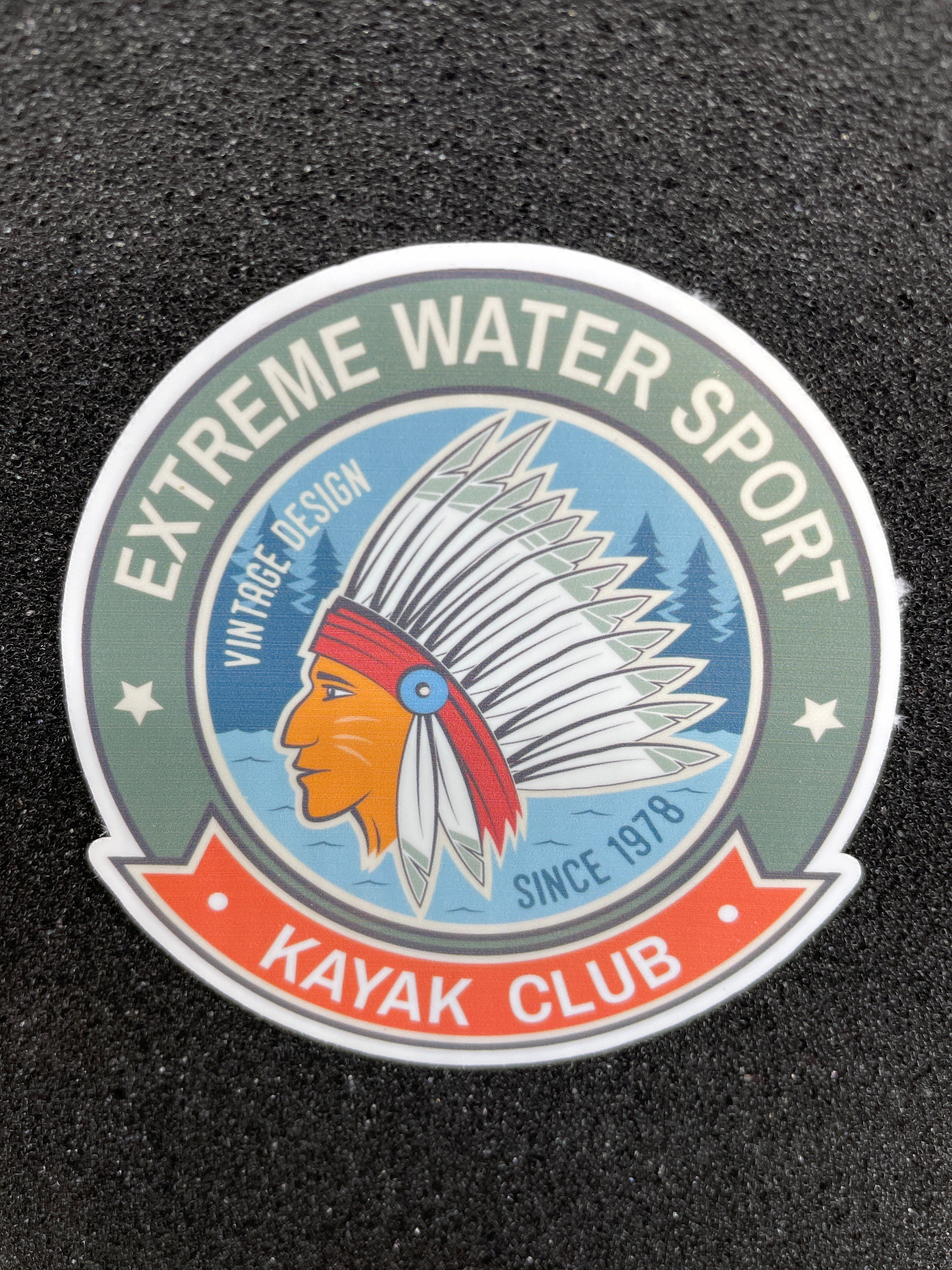 Camping-indian Chief Kayak Club Sticker Extreme Water Sport - Etsy