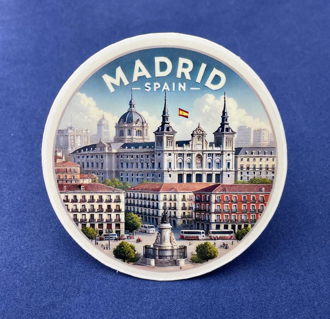 Madrid, Spain, Stickers, Weatherproof Sticker, Travel Journal, Suitcase ...