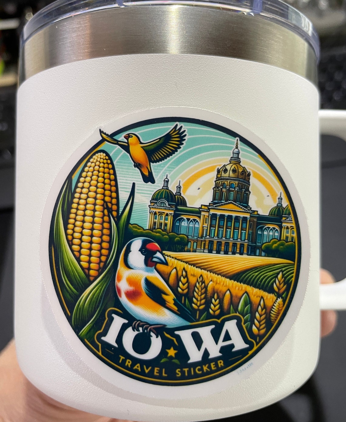 Iowa, Stickers, Weatherproof Sticker, Travel Journal, Suitcase Sticker ...