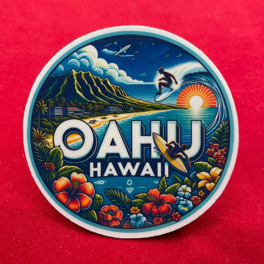 Oahu,hawaii, Stickers, Weatherproof Sticker, Travel Journal, Suitcase ...