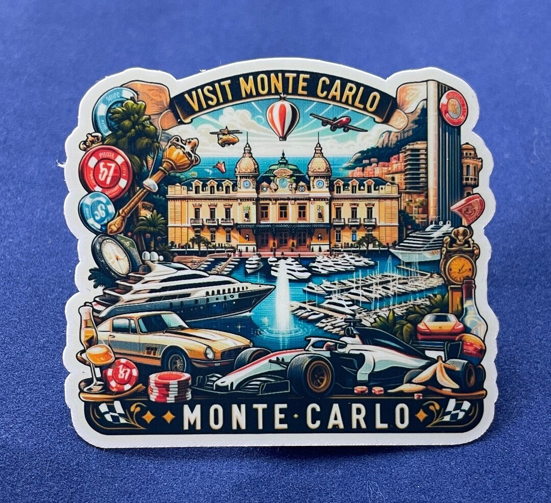 Monte Carlo, Monaco, Stickers, Weatherproof Sticker, Travel Journal ...