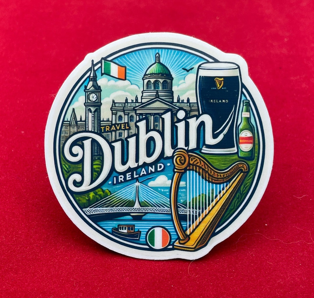 Dublin, Ireland, Stickers, Weatherproof Sticker, Travel Journal ...
