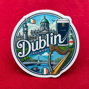 Dublin, Ireland, Stickers, Weatherproof Sticker, Travel Journal ...