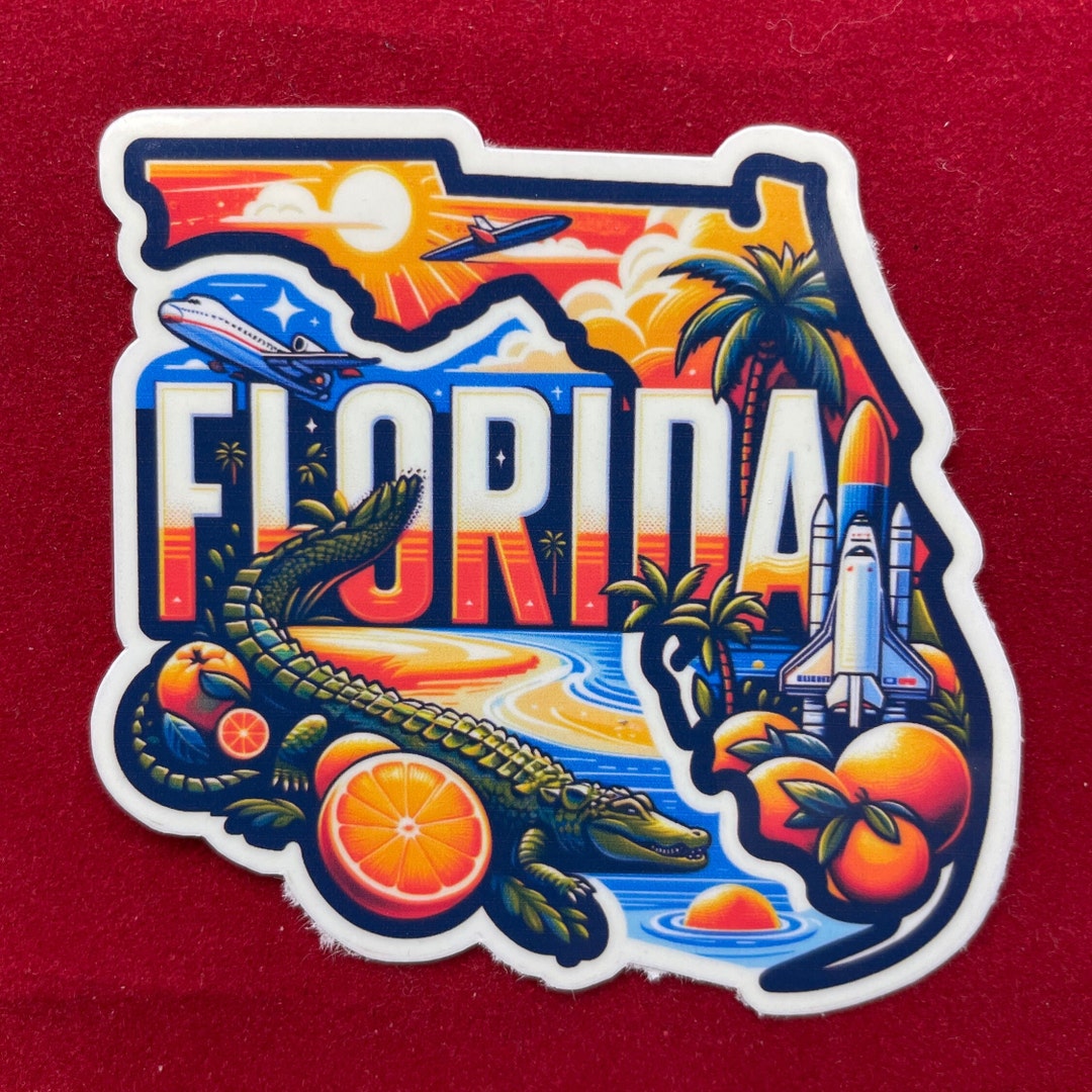 Florida | Florida Travel | Florida State Sticker| Waterproof Sticker ...