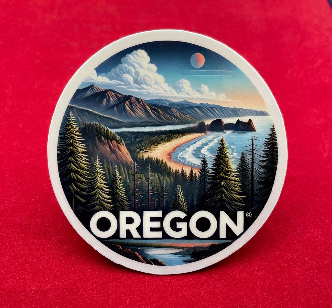 Oregon, Stickers, Weatherproof Sticker, Travel Journal, Suitcase ...