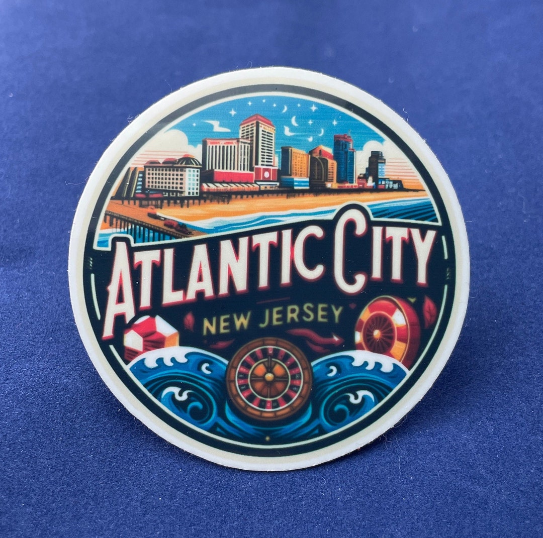 Atlantic City, Stickers, Weatherproof Sticker, Travel Journal, Suitcase ...