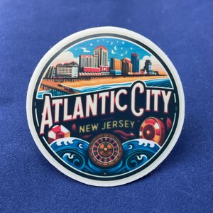 Atlantic City, Stickers, Weatherproof Sticker, Travel Journal, Suitcase ...