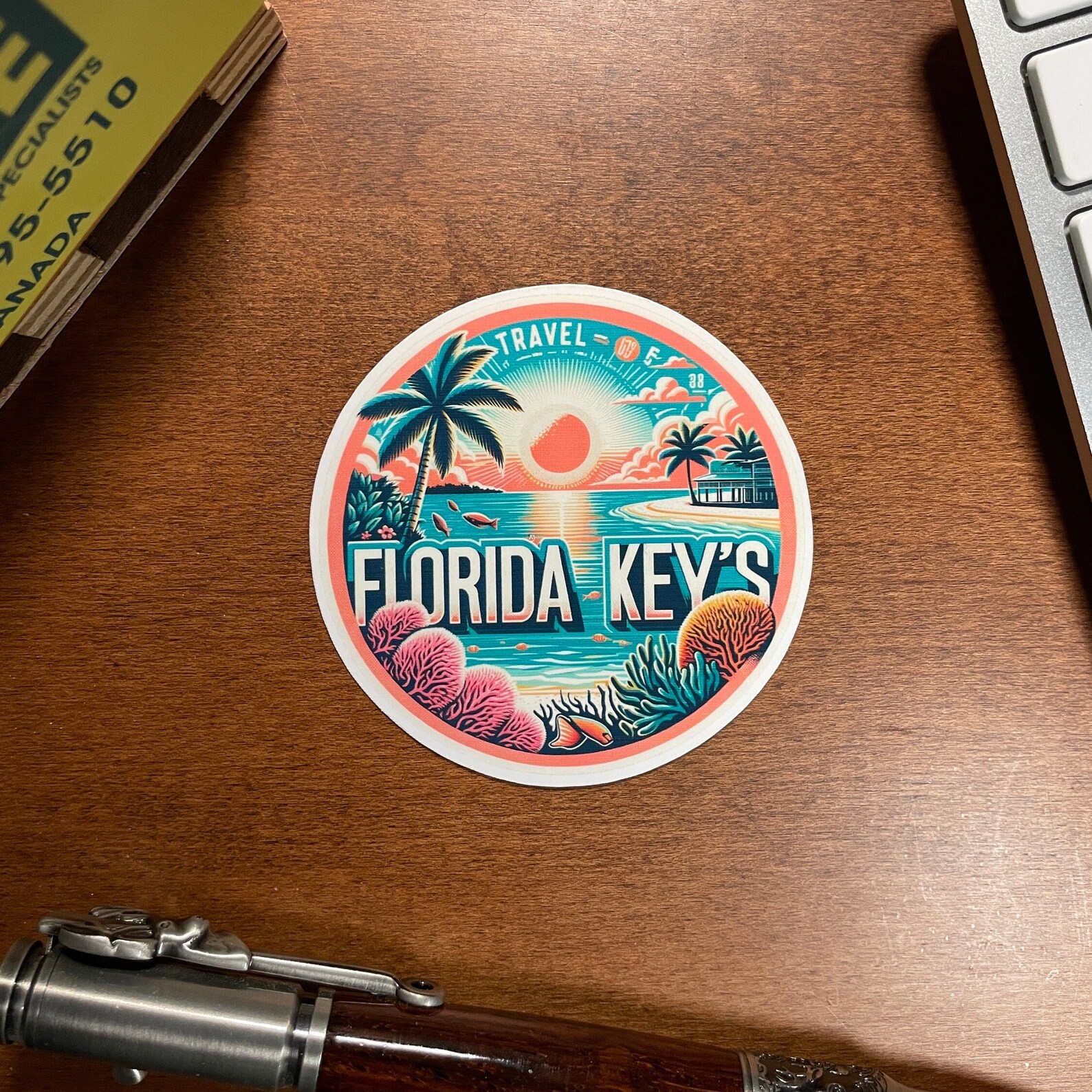 Florida Keys, Stickers, Weatherproof Sticker, Travel Journal, Suitcase ...