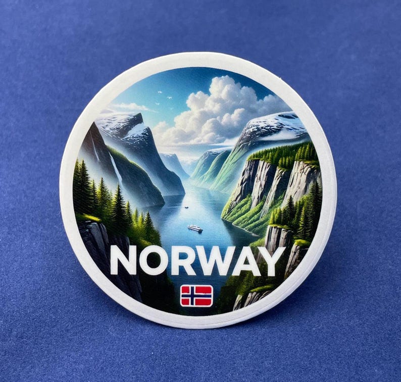 Norway, Stickers, Waterproof Sticker, Travel Journal, Suitcase Sticker ...
