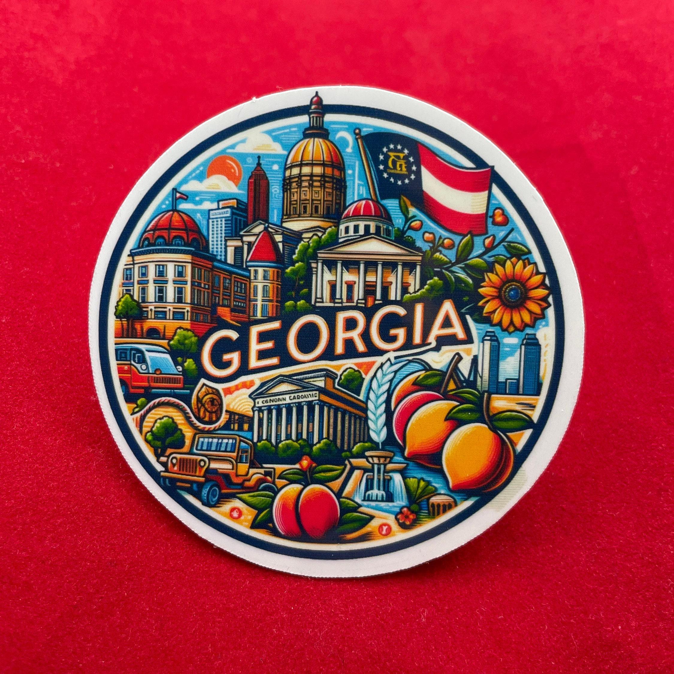 Georgia, Stickers, Weatherproof Sticker, Travel Journal, Suitcase ...