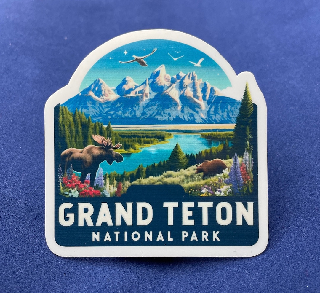 Grand Teton National Park, Stickers, Weatherproof Sticker, Travel ...