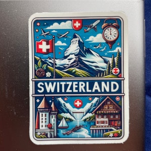 Switzerland | Switzerland Travel | Waterproof Sticker | Travel Sticker ...