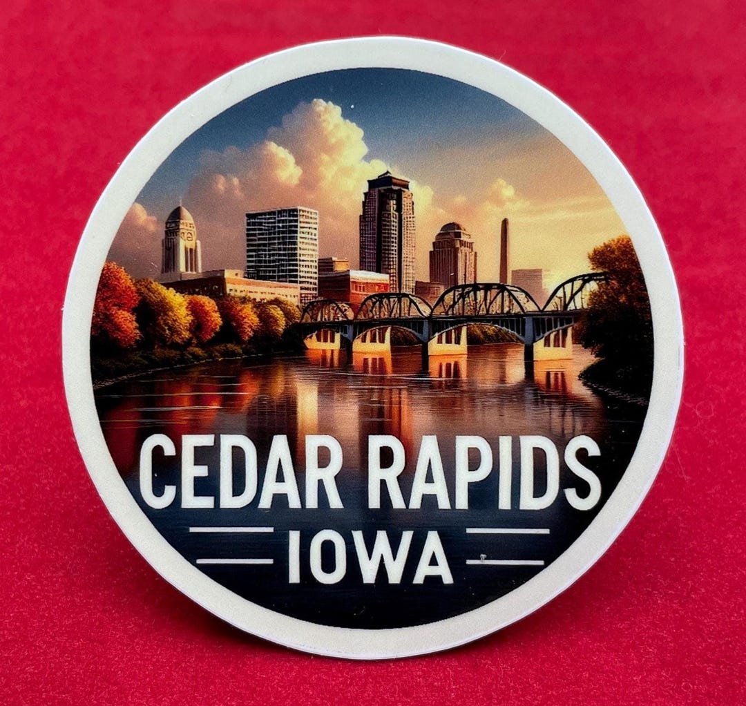 Cedar Rapids, Iowa, Stickers, Weatherproof Sticker, Travel Journal ...