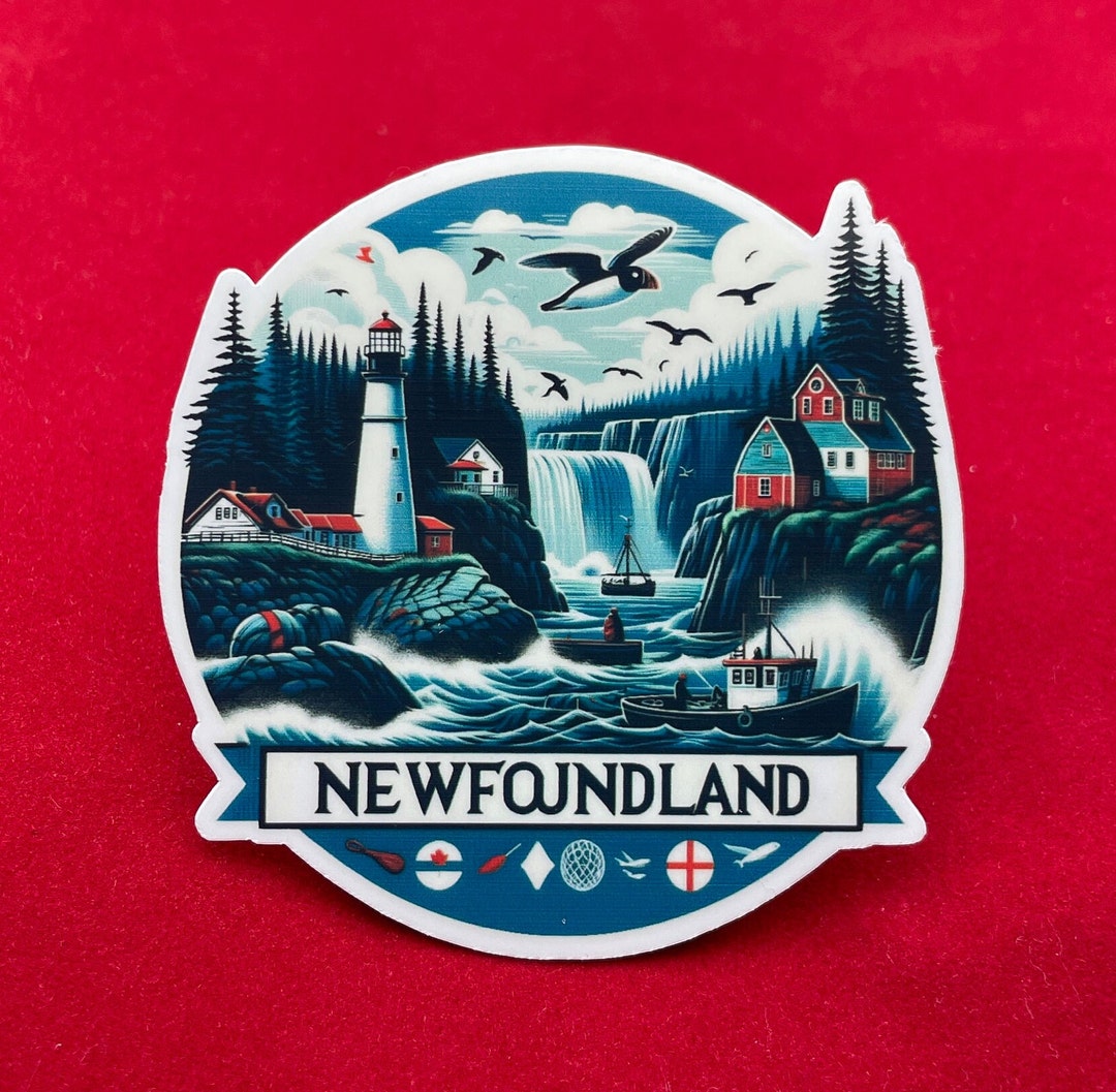 Newfoundland, Stickers, Weatherproof Sticker, Travel Journal, Suitcase ...