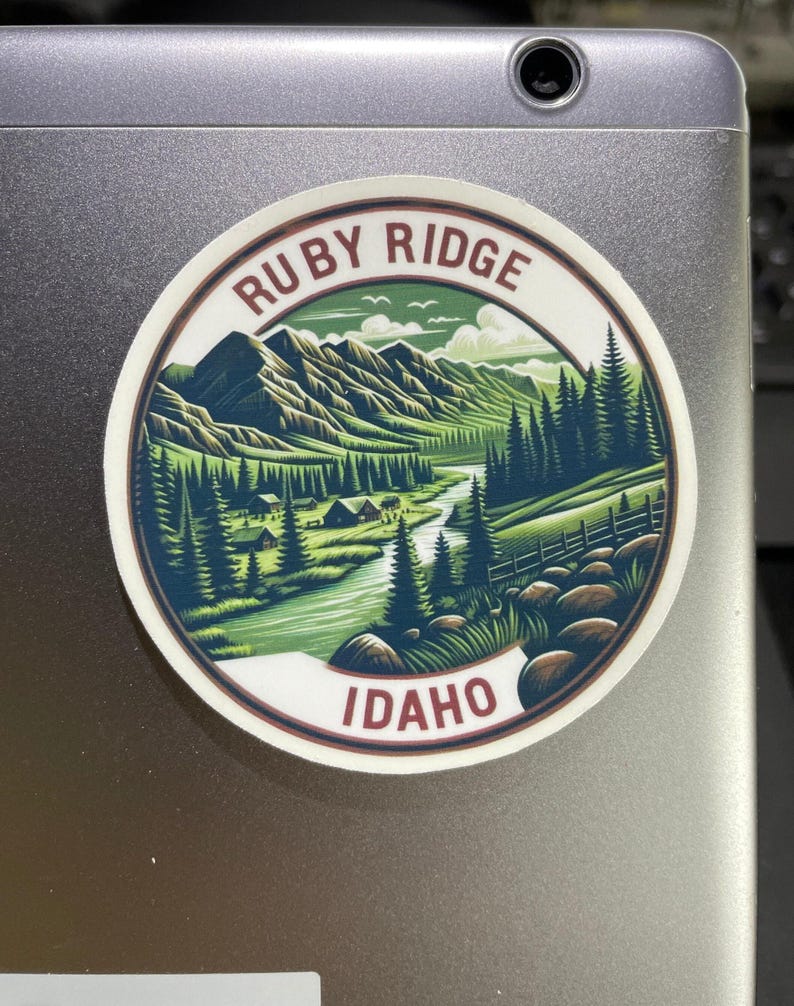 Ruby Ridge, Idaho, Stickers, Weatherproof Sticker, Travel Journal ...