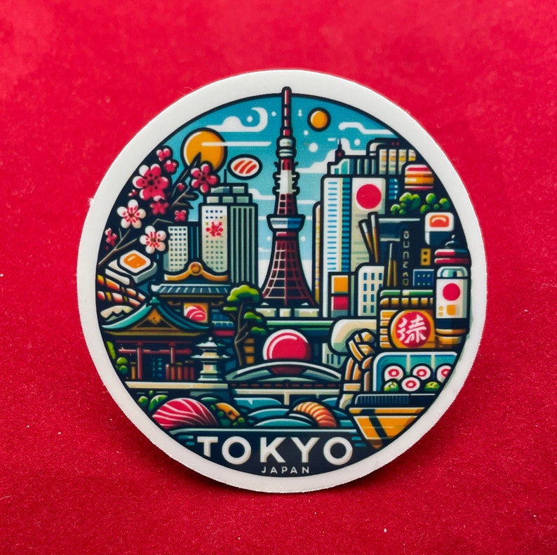 Tokyo, Stickers, Weatherproof Sticker, Travel Journal, Suitcase Sticker ...