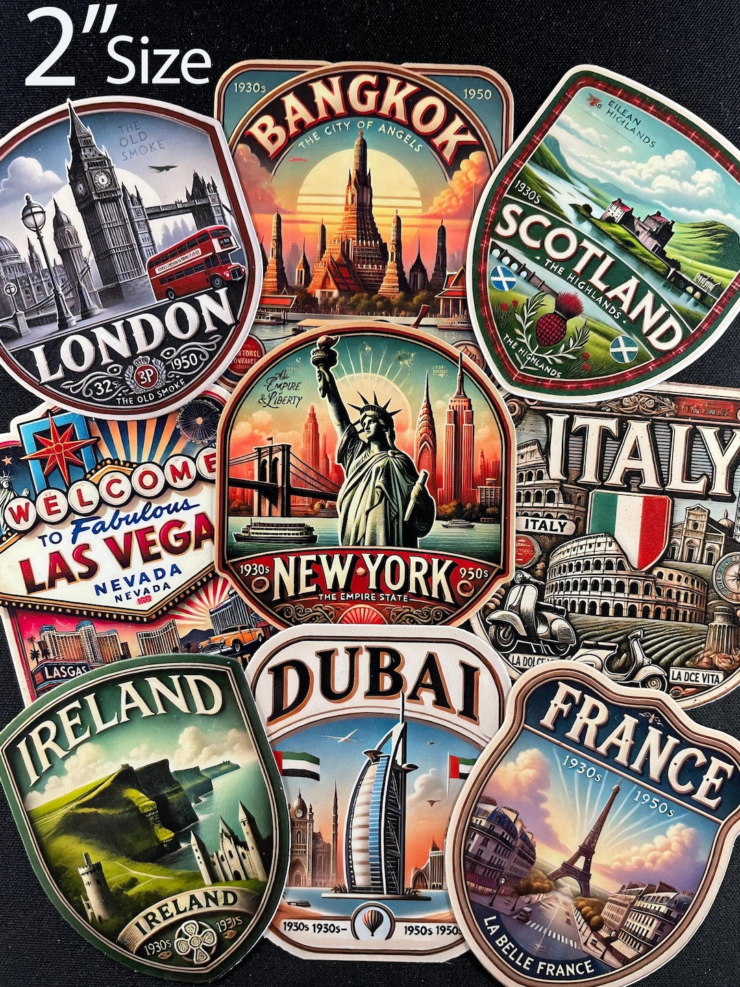 Vintage Travel Sticker Pack • Retro Destination Decals • Waterproof Uv ...