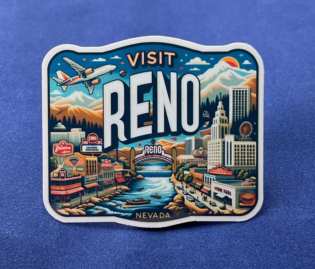 Reno, Nevada, Stickers, Weatherproof Sticker, Travel Journal, Suitcase ...