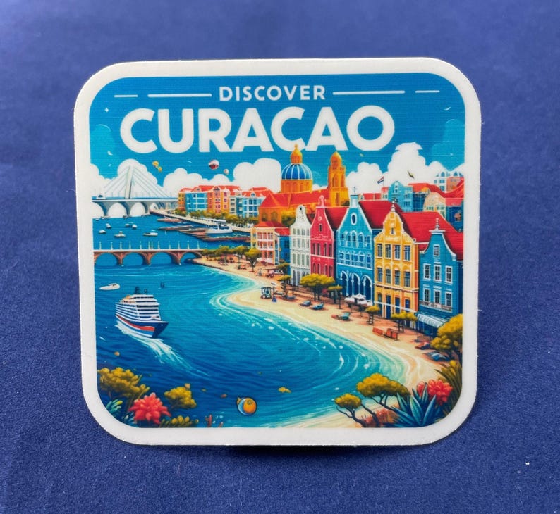Curacao, Stickers, Weatherproof Sticker, Travel Journal, Suitcase ...