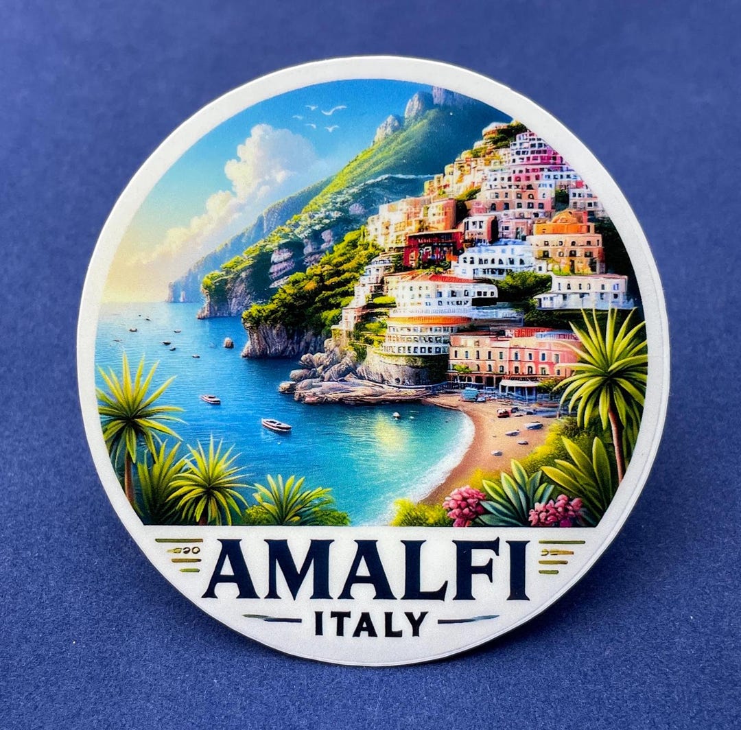 Amalfi, Italy, Stickers, Weatherproof Sticker, Travel Journal, Suitcase ...