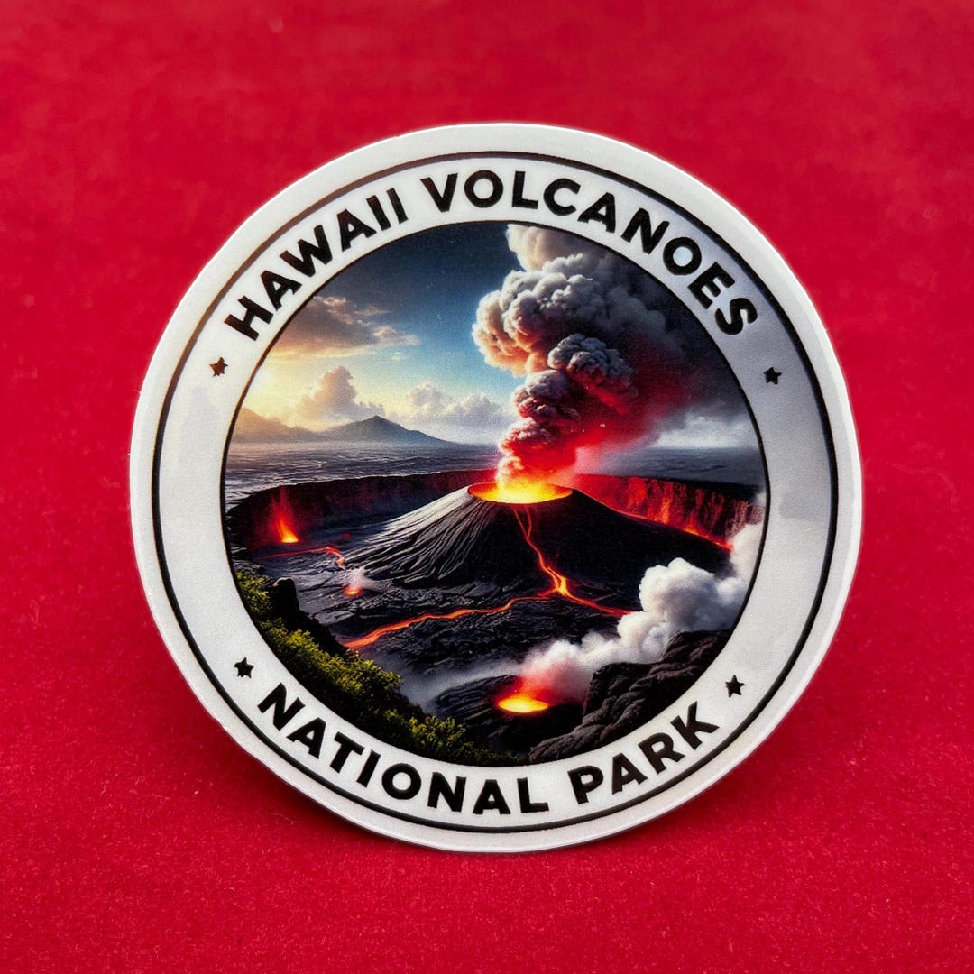 Hawaii Volcanoes, National Park, Stickers, Weatherproof Sticker, Travel ...