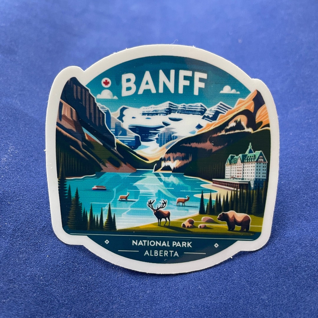 Banff, Stickers, Weatherproof Sticker, Travel Journal, Suitcase Sticker ...