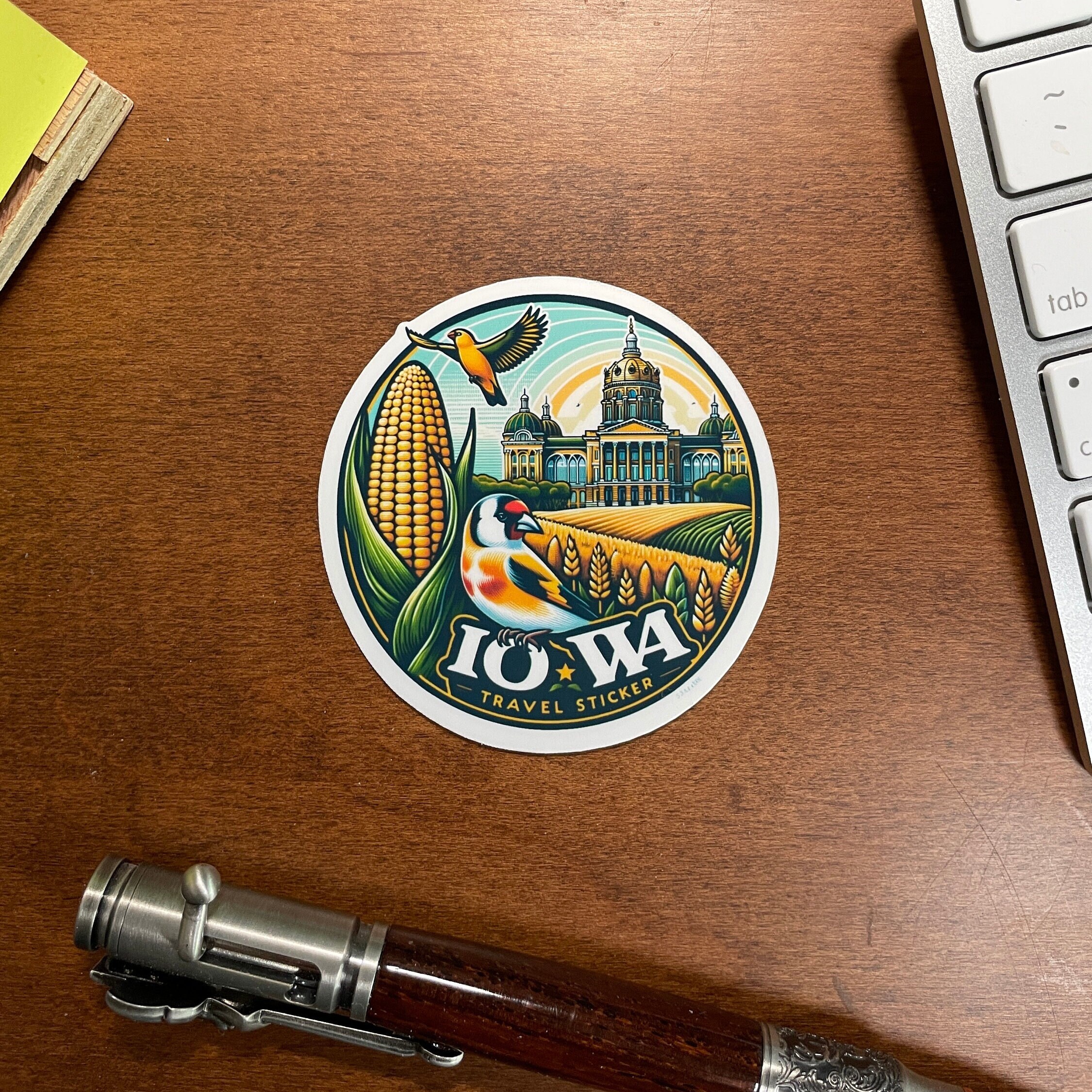 Iowa, Stickers, Weatherproof Sticker, Travel Journal, Suitcase Sticker ...