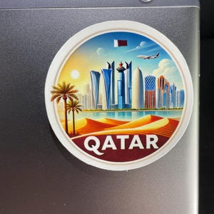 Qatar, Weatherproof Sticker, Travel Journal, Suitcase Sticker, Luggage ...