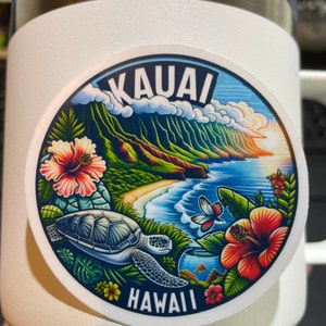Kauai,hawaii, Stickers, Weatherproof Sticker, Travel Journal, Suitcase ...