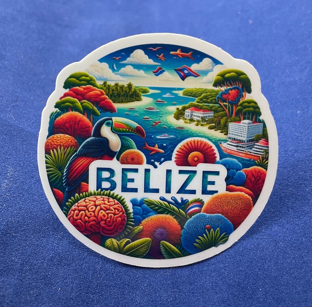 Belize, Stickers, Weatherproof Sticker, Travel Journal, Suitcase ...