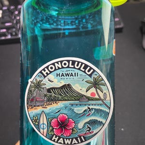 Honolulu, Hawaii, Stickers, Waterproof Sticker, Travel Journal, Suitcase Sticker, Luggage ...