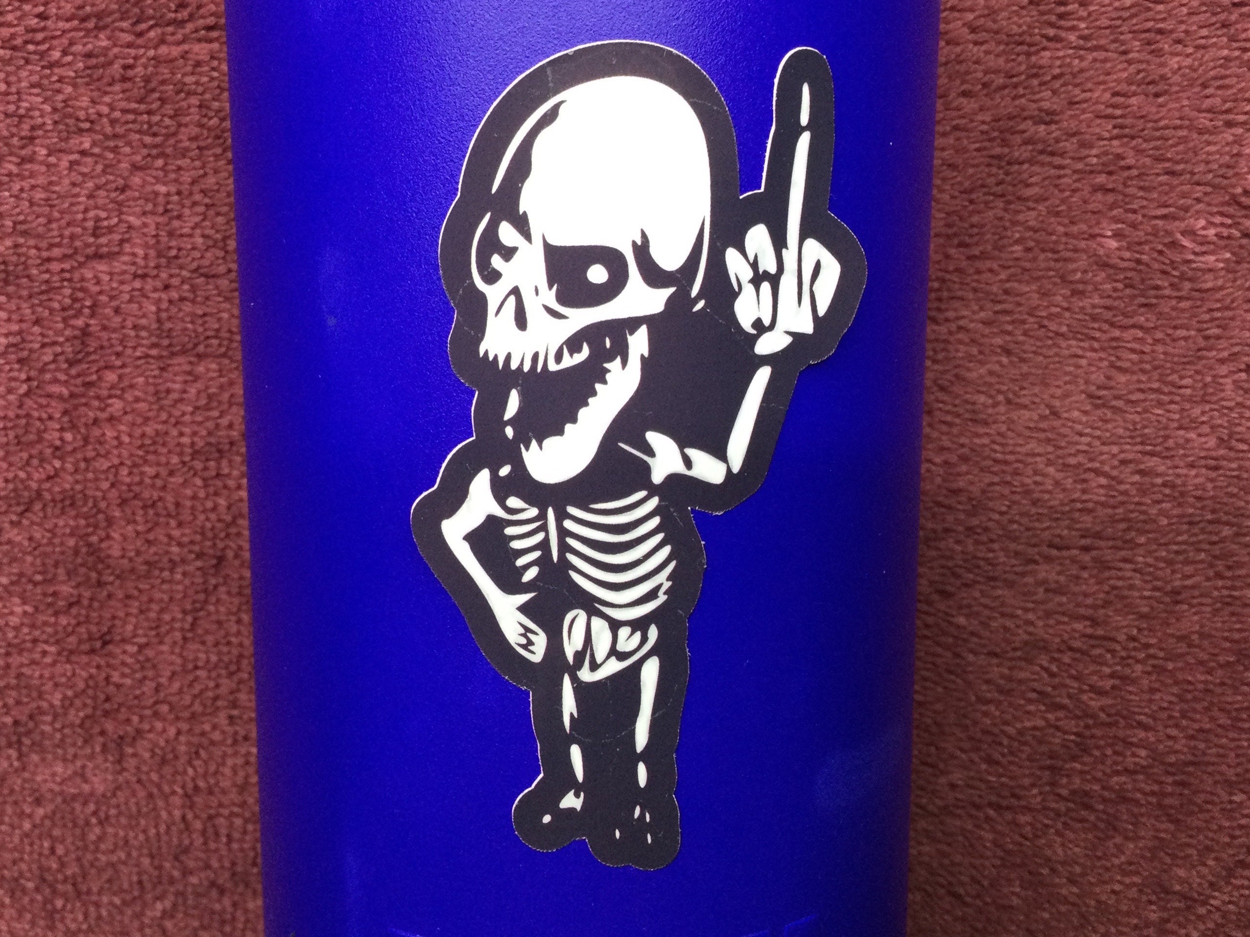 Sassy Skeleton Sticker Striking A Pose Flipping Bird Etsy