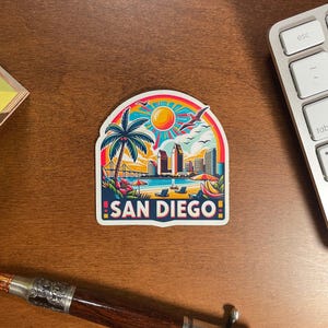 San Diego Stickers Weatherproof Sticker Travel Journal Suitcase