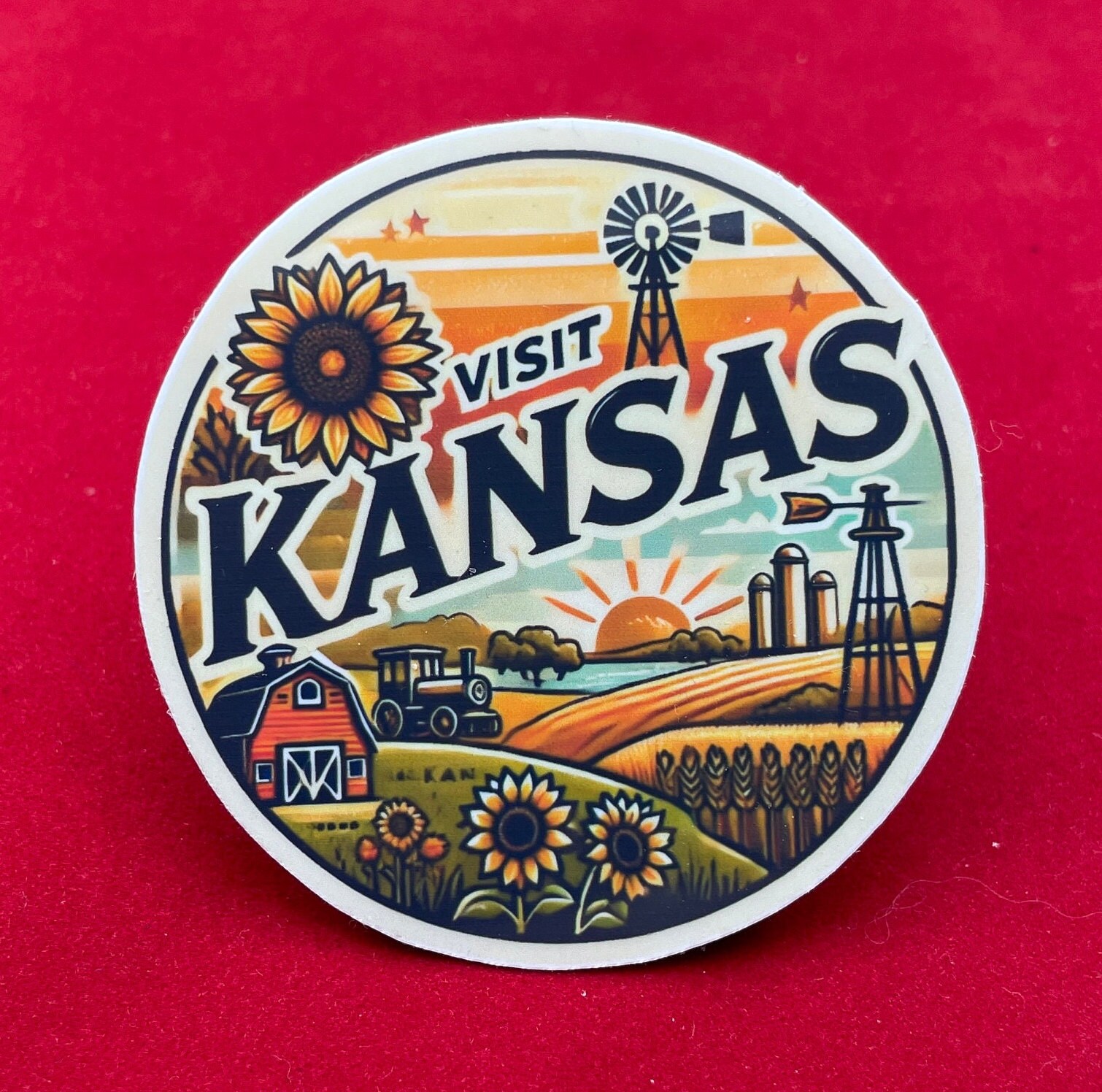 Kansas, Stickers, Weatherproof Sticker, Travel Journal, Suitcase ...