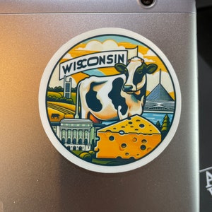 Wisconsin, Stickers, Weatherproof Sticker, Travel Journal, Suitcase ...