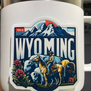 Wyoming, Stickers, Weatherproof Sticker, Travel Journal, Suitcase ...